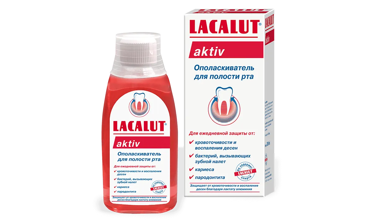 Антибактериальный ополаскиватель для полости рта LACALUT® aktiv